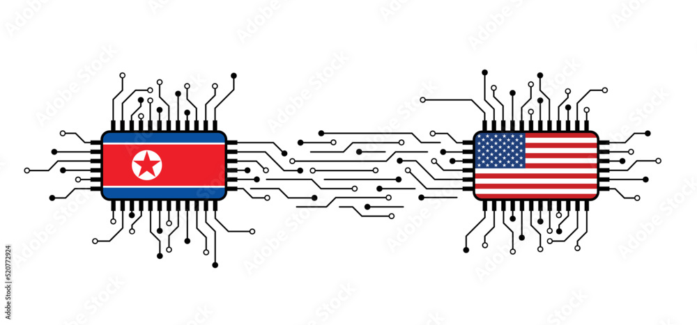 Hybrid war and warfare, DDoS attack. Cyber war, America and North Korea ...
