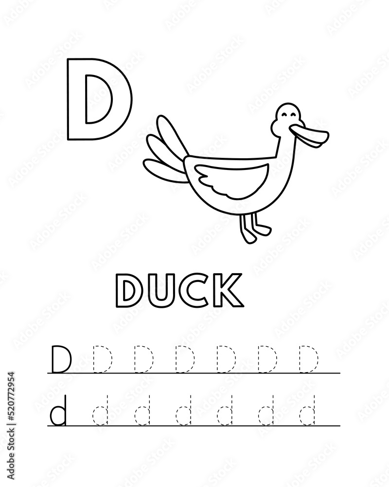 Alphabet with cute cartoon animals isolated on white background ...