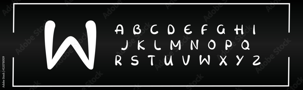 W LOGO Elegant alphabet letters font and number. Classic Lettering ...