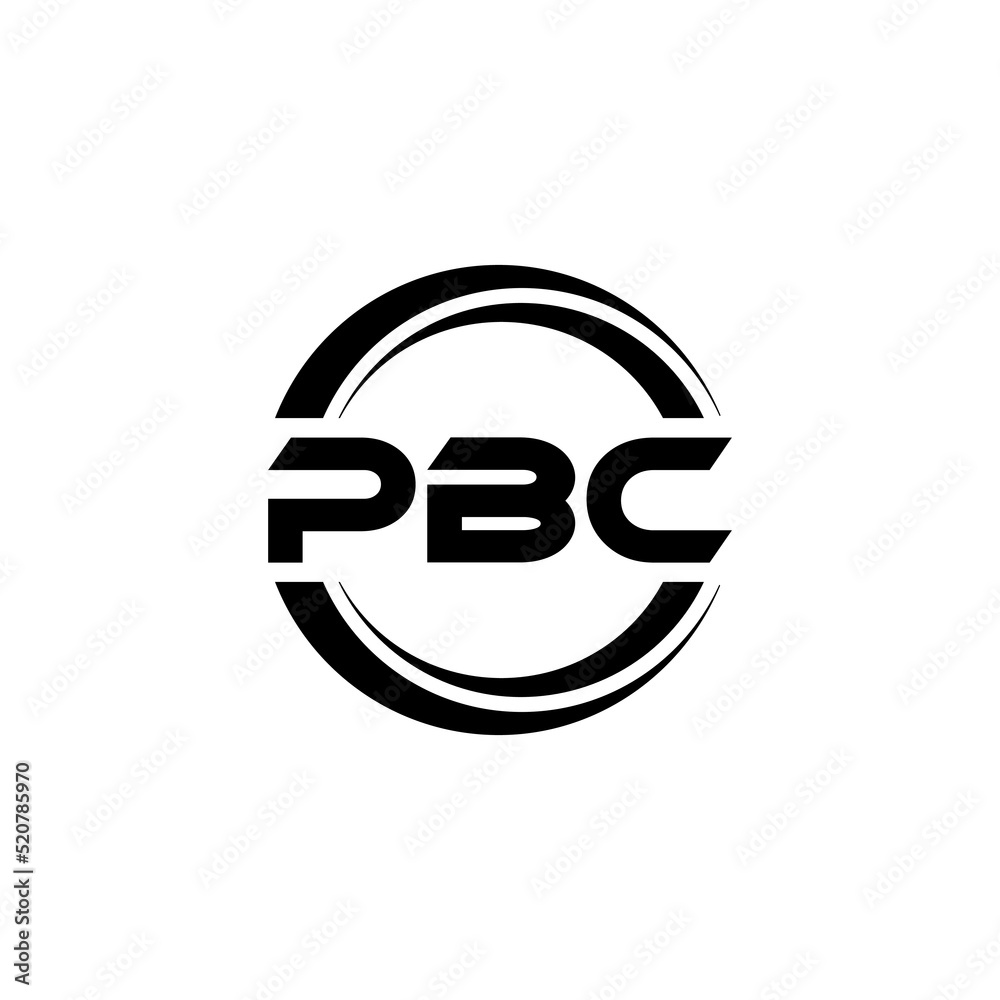 PBC letter logo design with white background in illustrator, vector ...