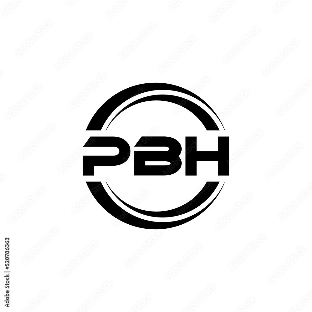 PBH letter logo design with white background in illustrator, vector ...