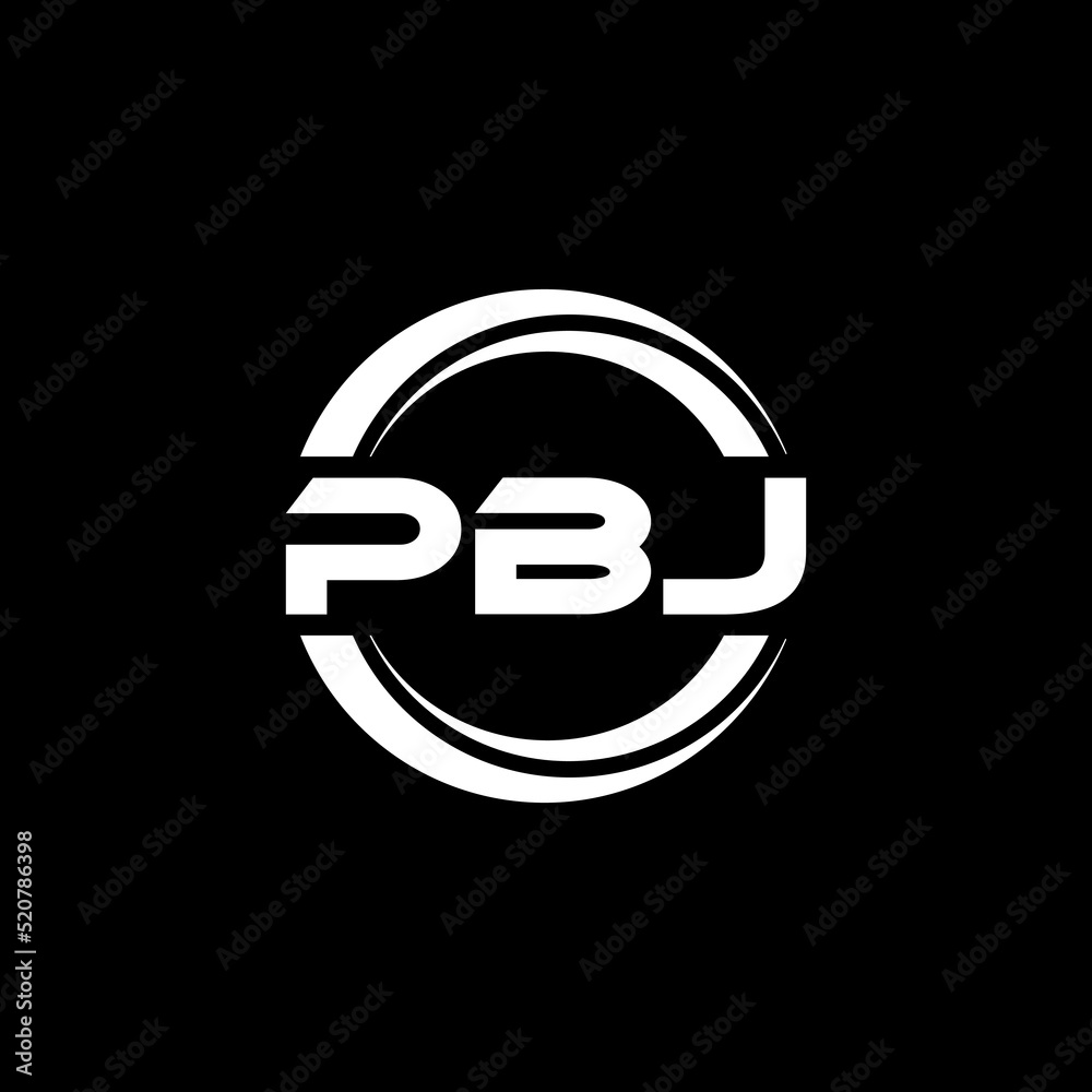 PBJ letter logo design with black background in illustrator, vector ...