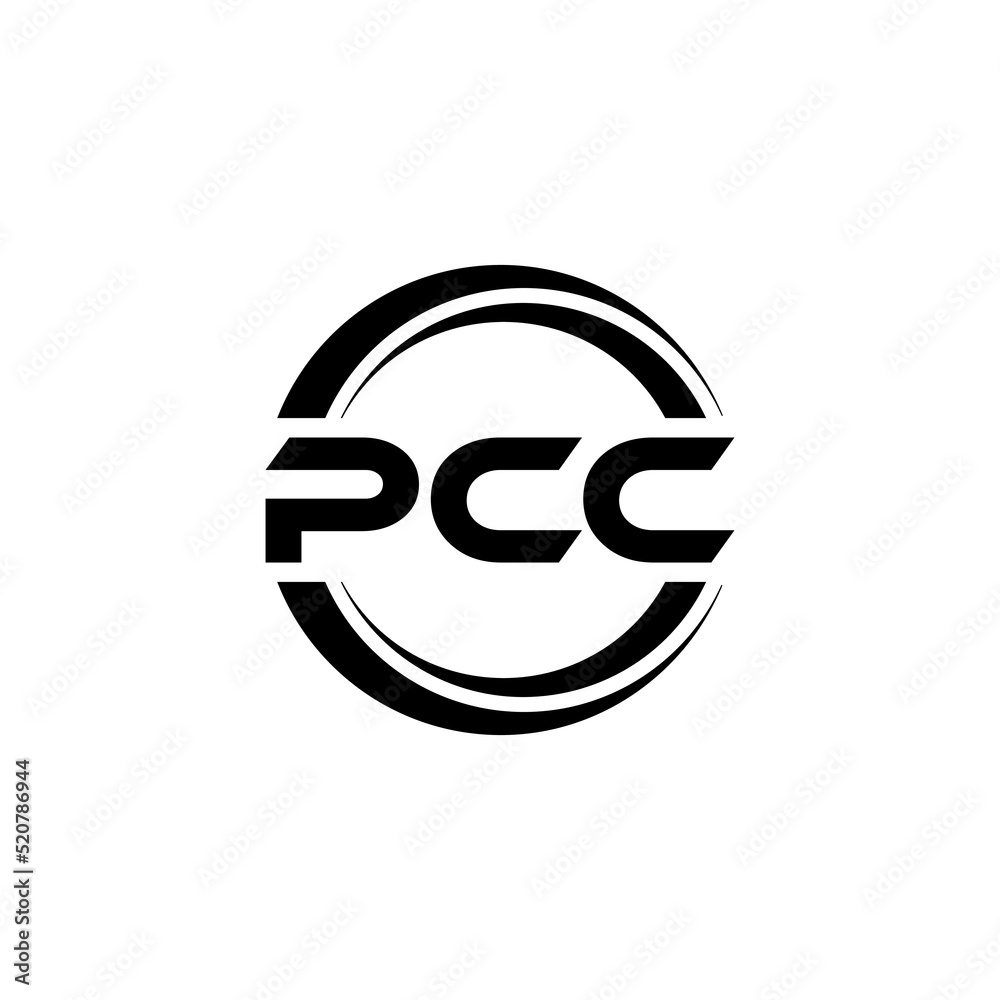 PCC letter logo design with white background in illustrator, vector ...