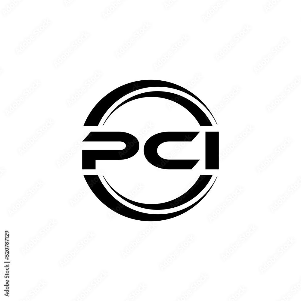Vecteur Stock PCI letter logo design with white background in ...