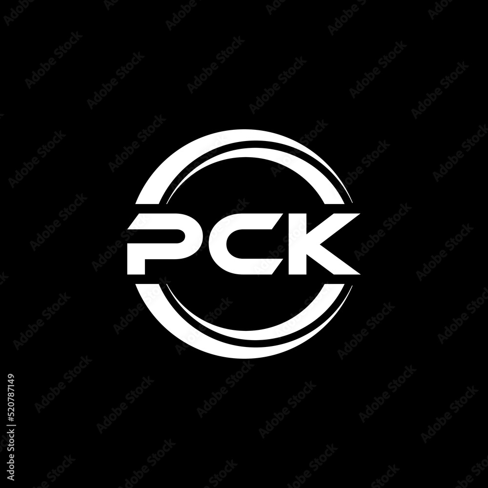 PCK letter logo design with black background in illustrator, vector ...