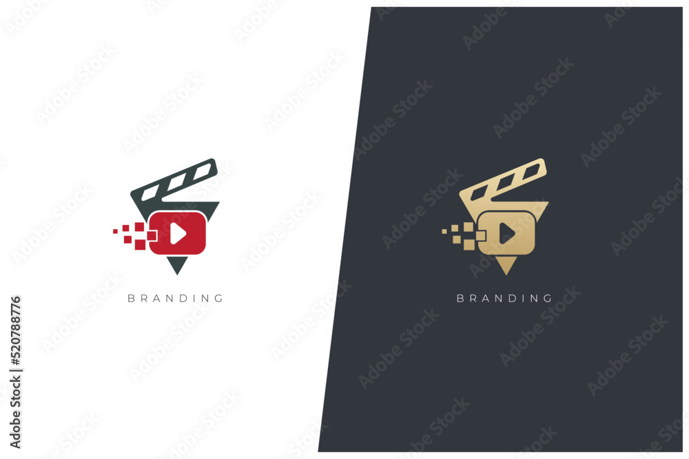 Filming Video Multimedia Production Vector Logo Concept vector de Stock ...