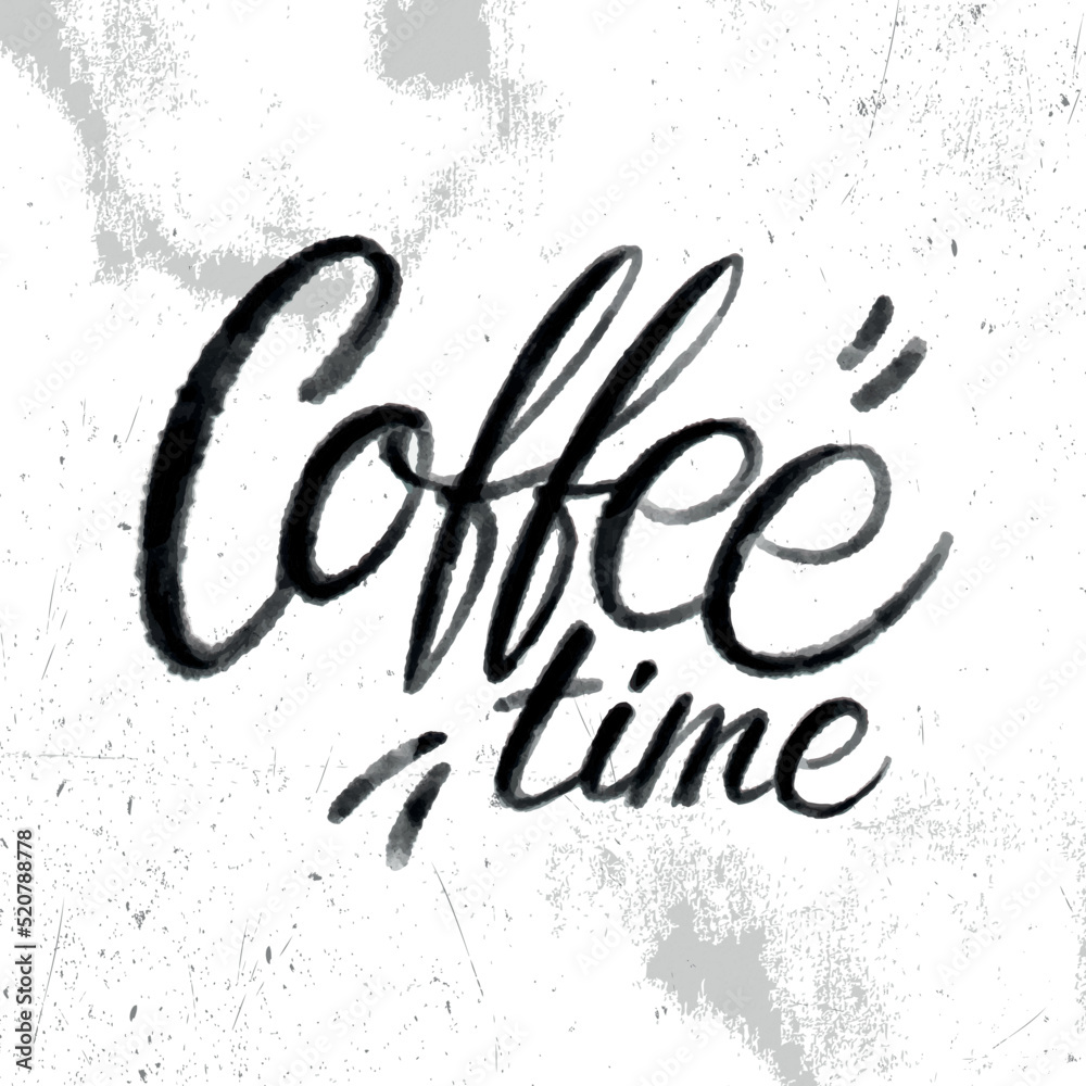 Coffee Time lettering poster. Typography logo Stock Vector | Adobe Stock