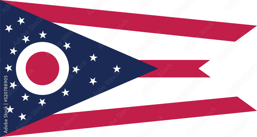 Flag of Ohio - United States emblem graphic element Illustration ...
