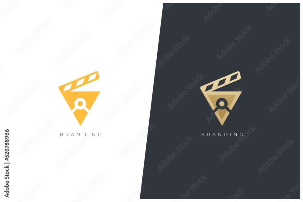 Film Multimedia Production Vector Logo Concept Stock Vector | Adobe Stock