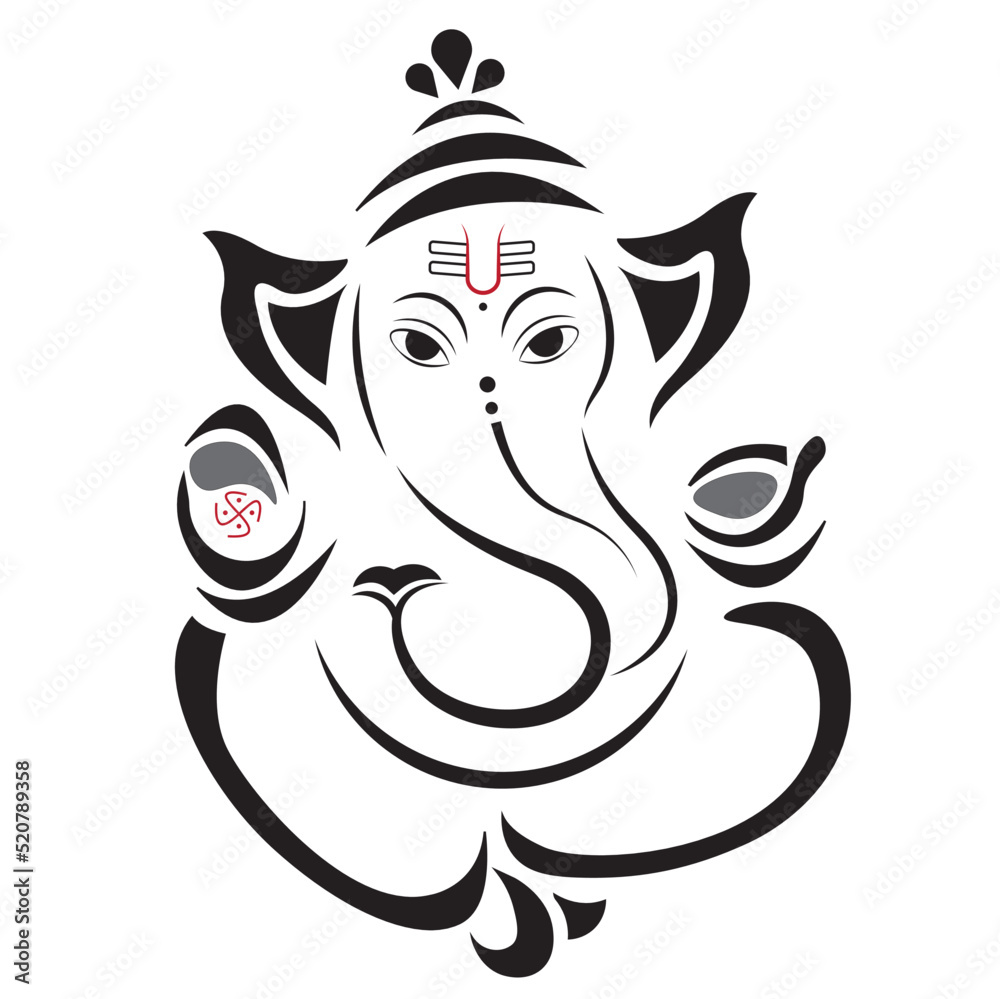 Hindu God Vinayaha Ganapathy Vector illustration Stock Vector | Adobe Stock