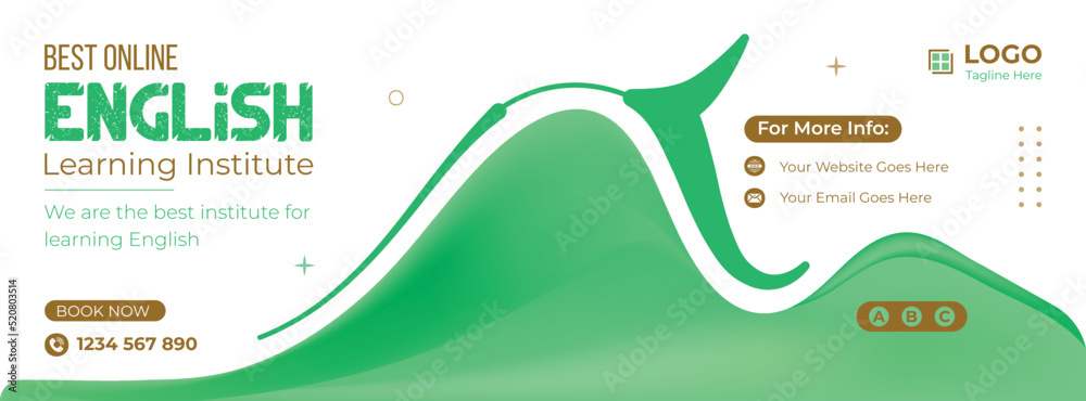 Spoken English social media banner template design for advertisement ...