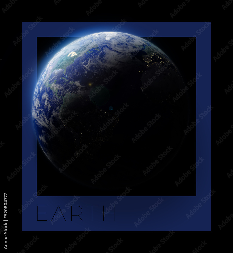 Earth. Solar system planet. Earth planet hex color palette. 3d ...
