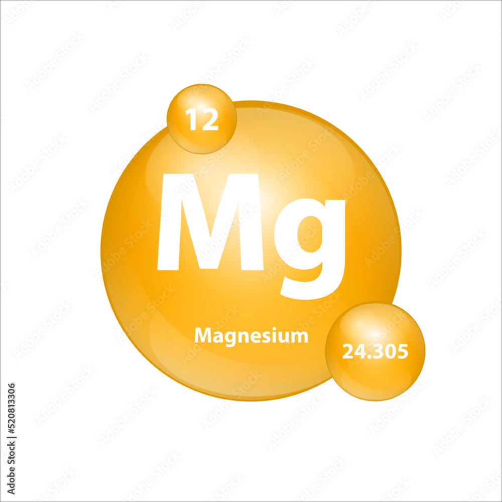 Magnesium (Mg) icon structure chemical element round shape circle ...