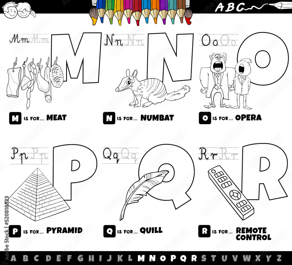 educational-alphabet-letters-cartoon-set-from-m-to-r-coloring-page