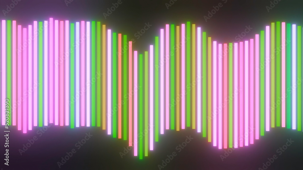 Band of audio spectrum of colorful lines. Design. Colorful equalizer ...