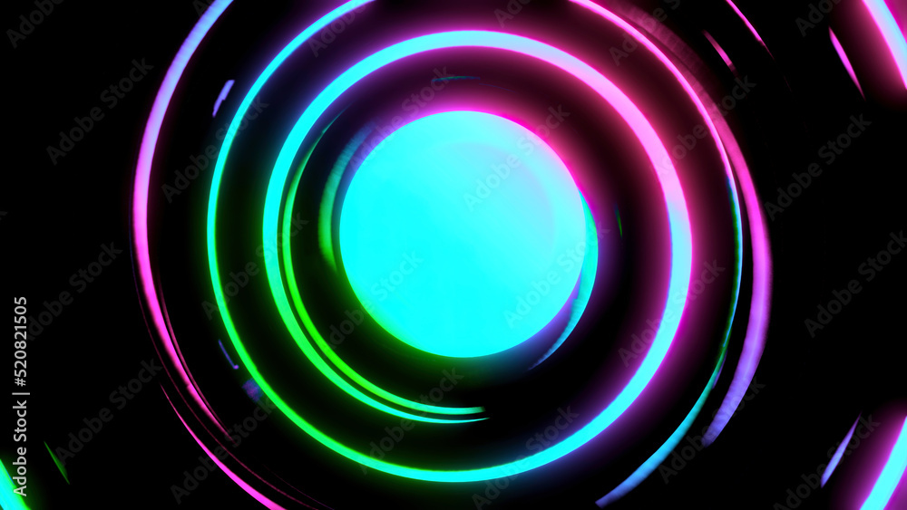 Colorful 3d loading circle. Design. Stylish animation with circle of ...