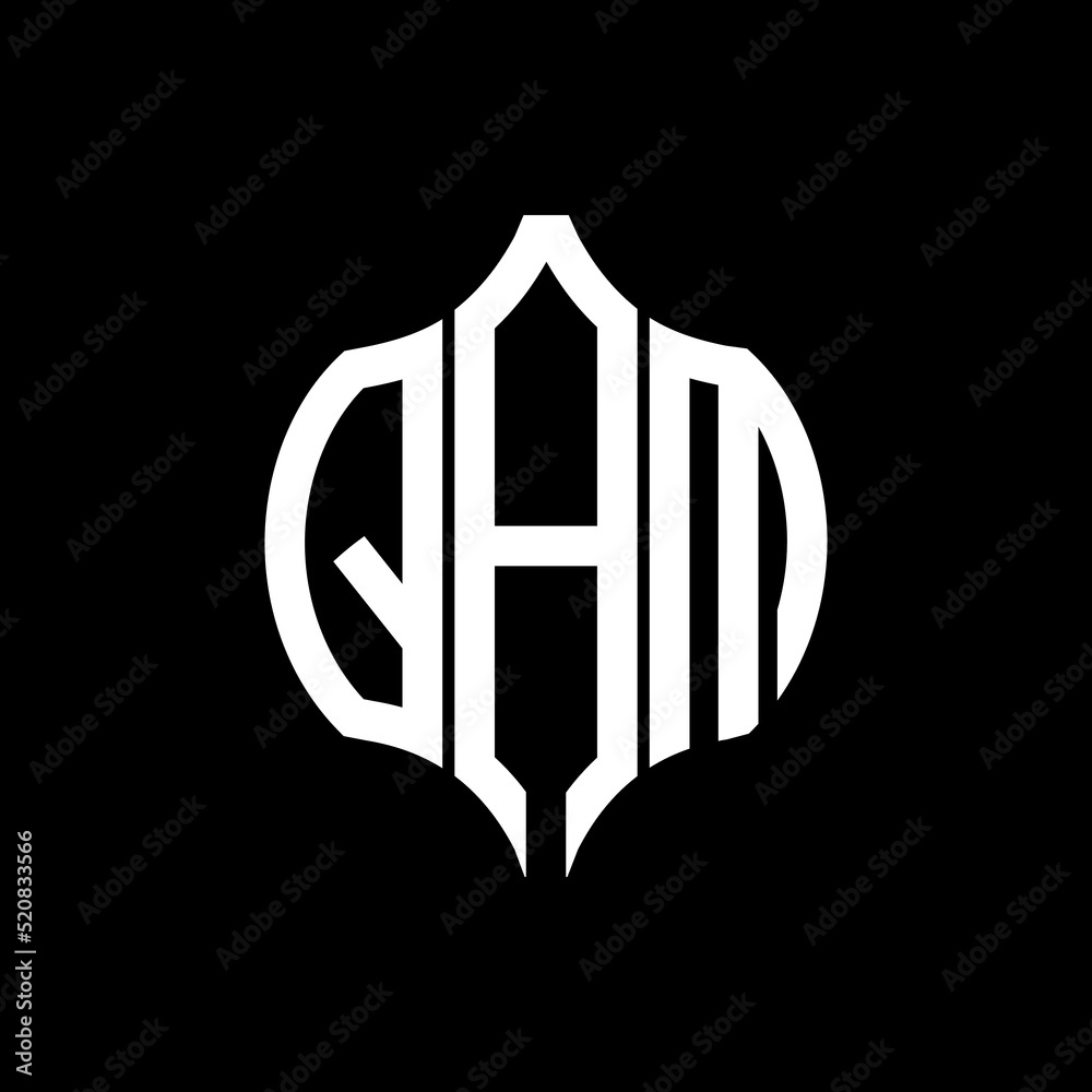 QAM letter logo. QAM best black background vector image. QAM Monogram ...