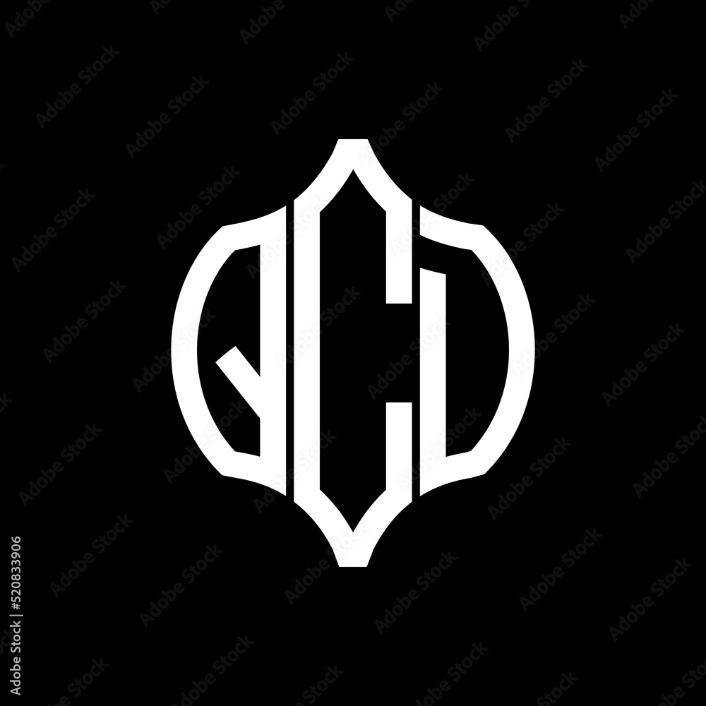 QCD letter logo. QCD best black background vector image. QCD Monogram ...
