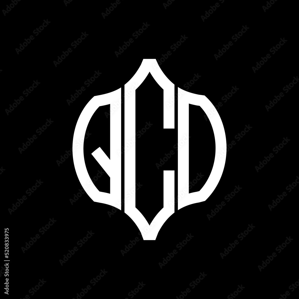 QCO letter logo. QCO best black background vector image. QCO Monogram ...