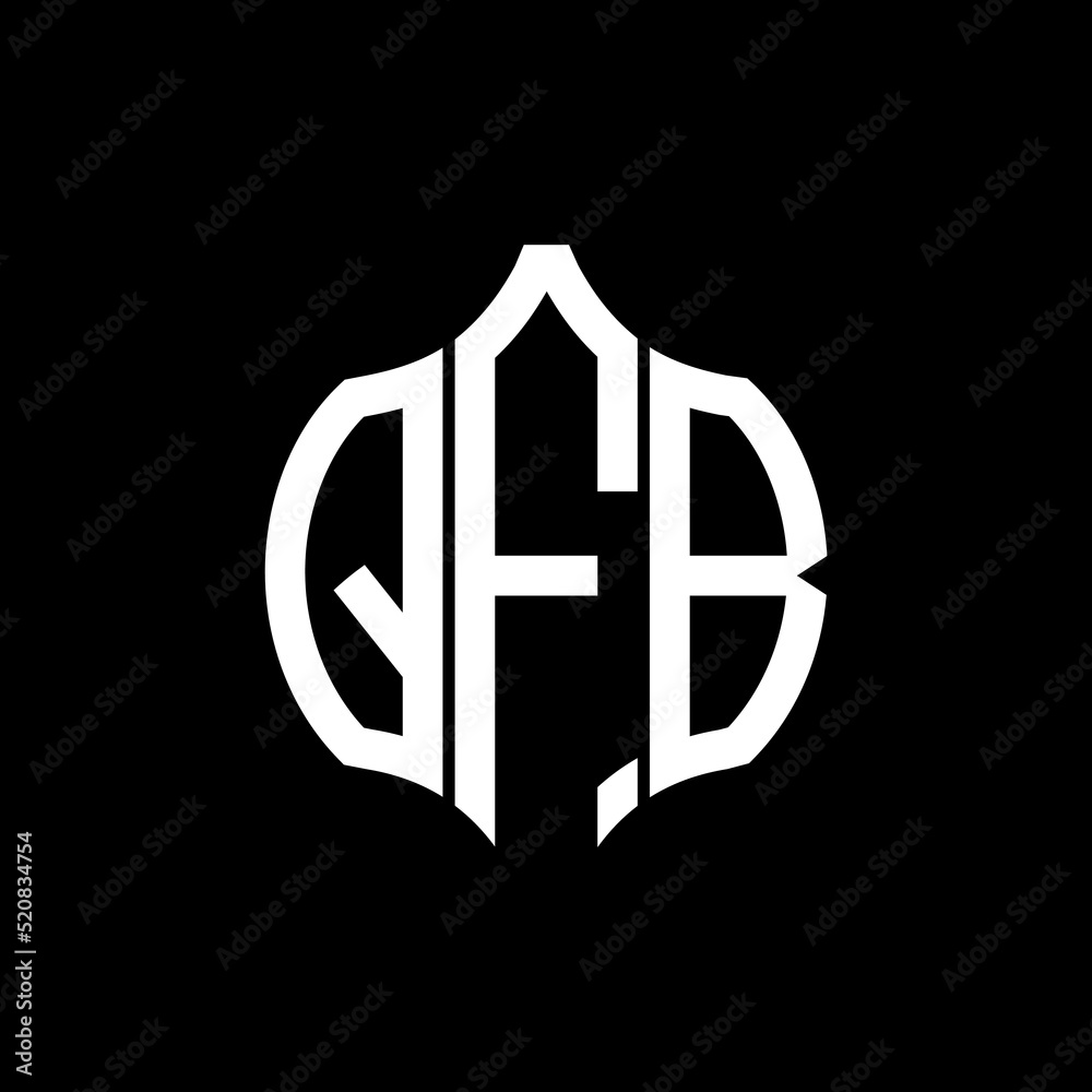 QFB letter logo. QFB best black background vector image. QFB Monogram ...