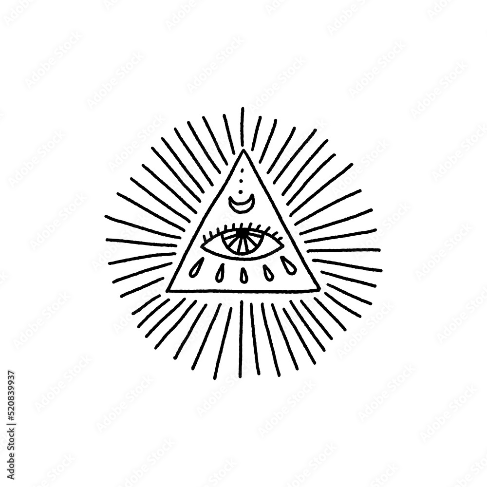 Eye of Providence vintage symbol. Masonic all seeing eye symbolic ...
