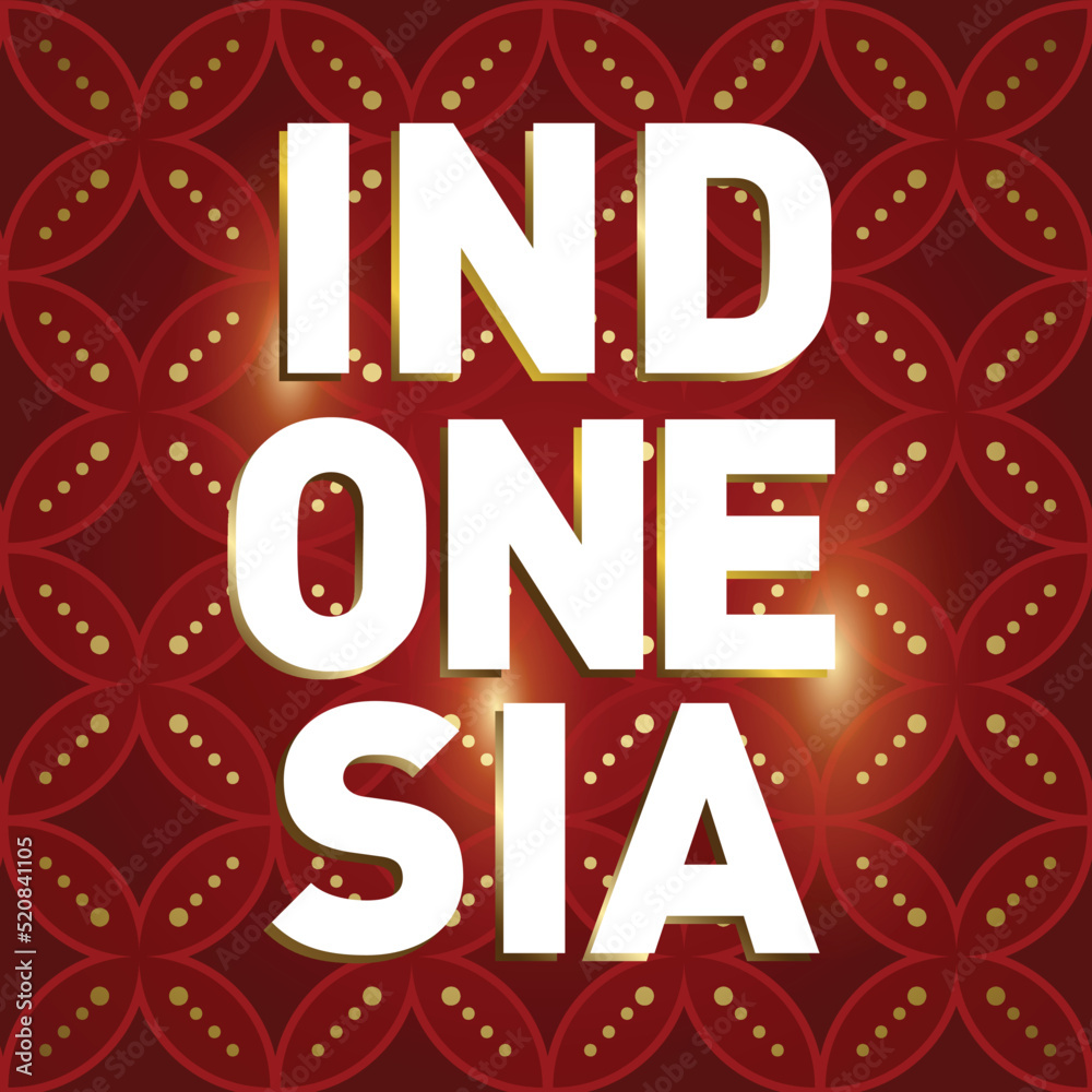 vector One Indonesia Flag and red Batik background Stock Vector | Adobe ...