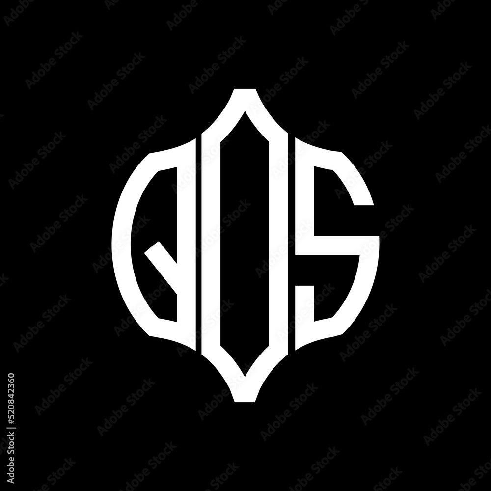 Qos Letter Logo Qos Best Black Background Vector Image Qos Monogram Logo Design For