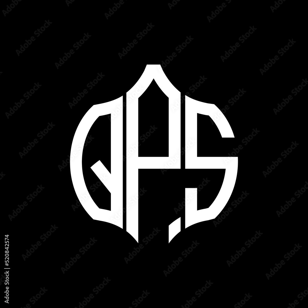 QPS letter logo. QPS best black background vector image. QPS Monogram ...