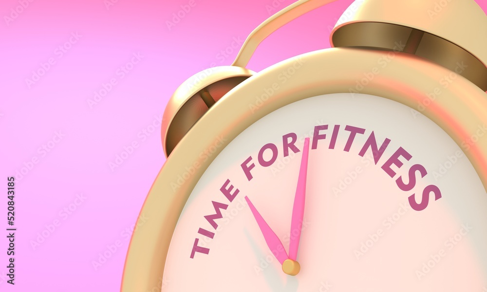 Time for fitness text on clockface. Motivational inspirational positive ...