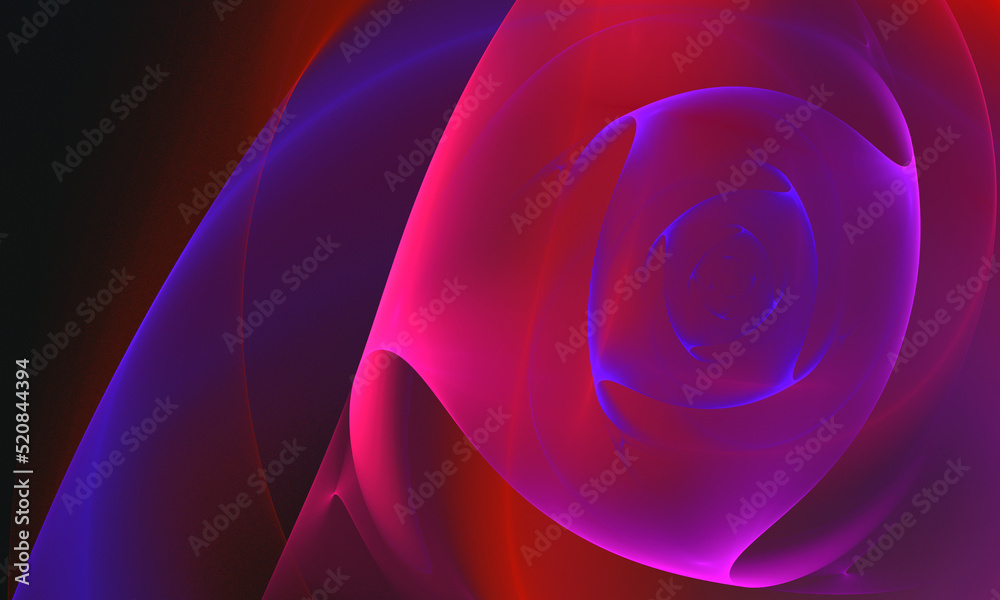 Abstract digital 3d structure in blue pink violet hues. Rotating ...