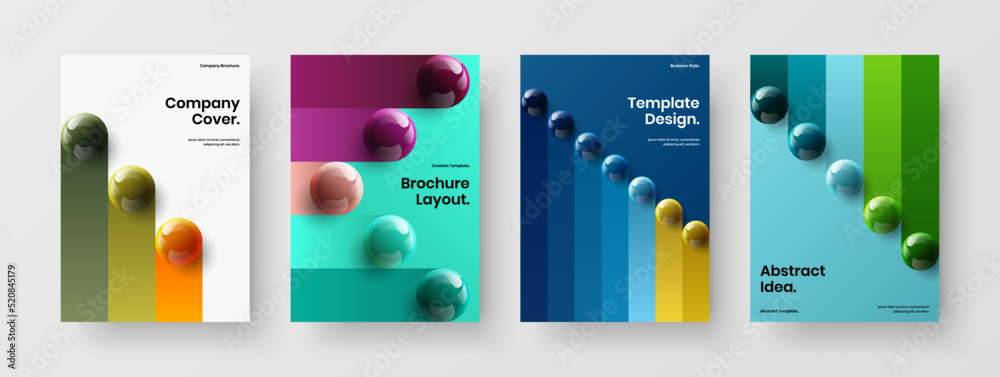 Geometric leaflet vector design template collection. Multicolored 3D ...