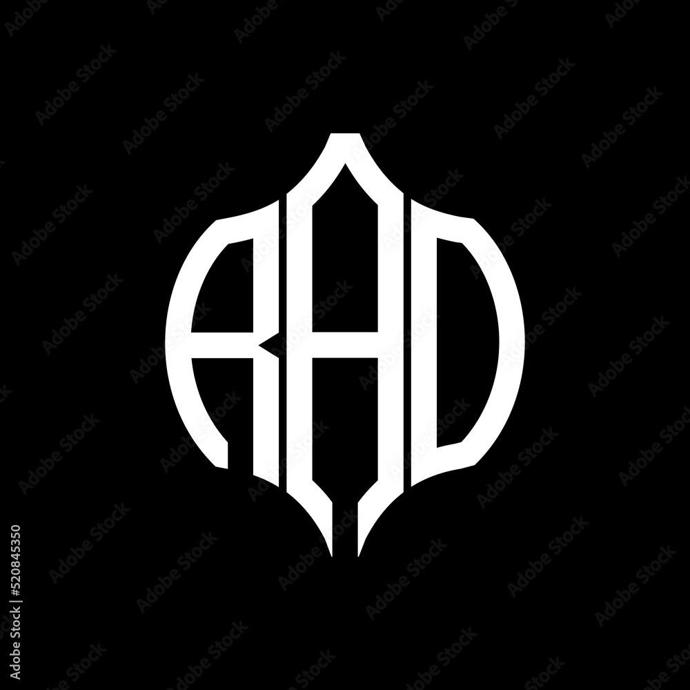 RAO letter logo. RAO best black background vector image. RAO Monogram ...