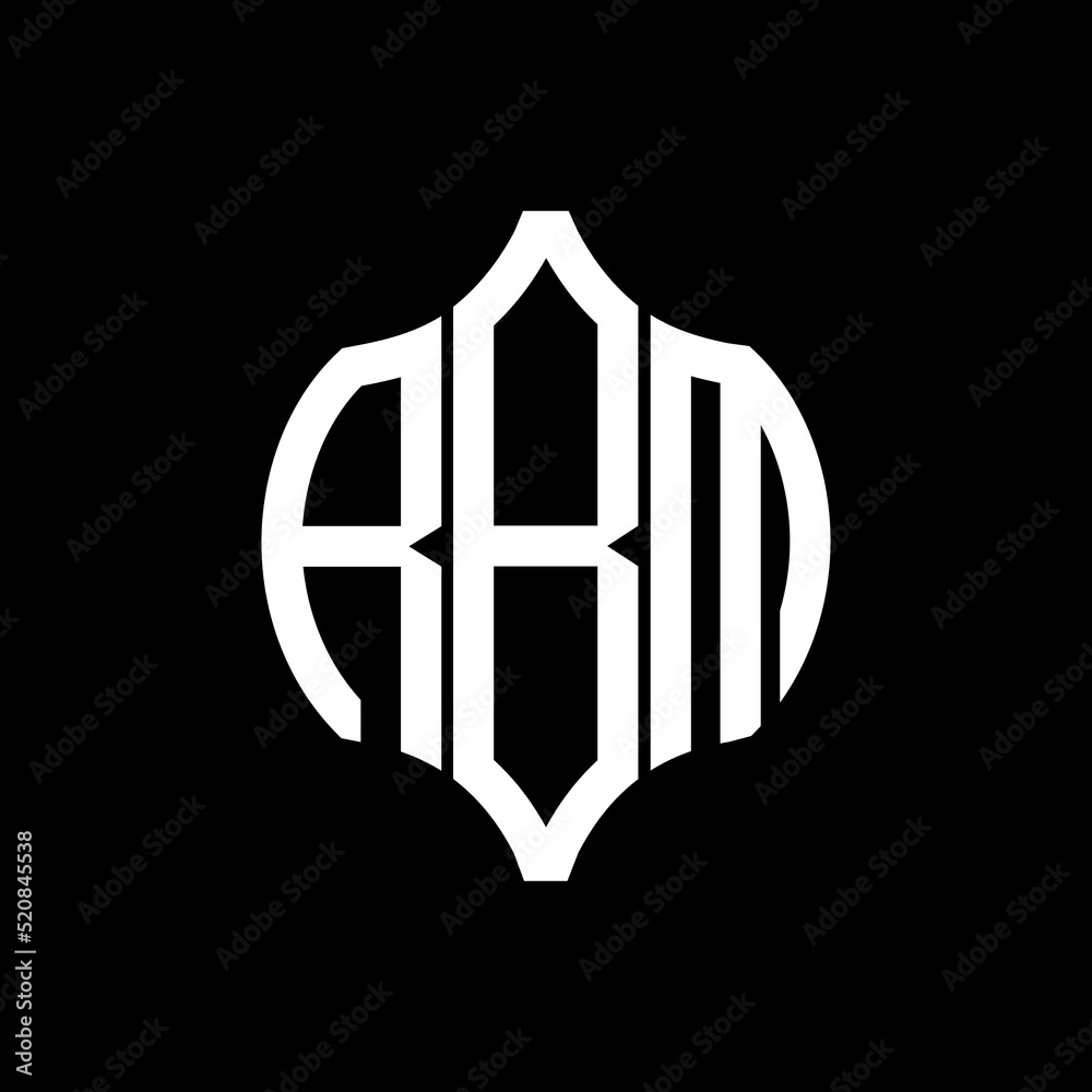 RBM letter logo. RBM best black background vector image. RBM Monogram ...