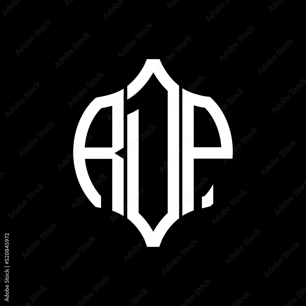 RDP letter logo. RDP best black background vector image. RDP Monogram ...