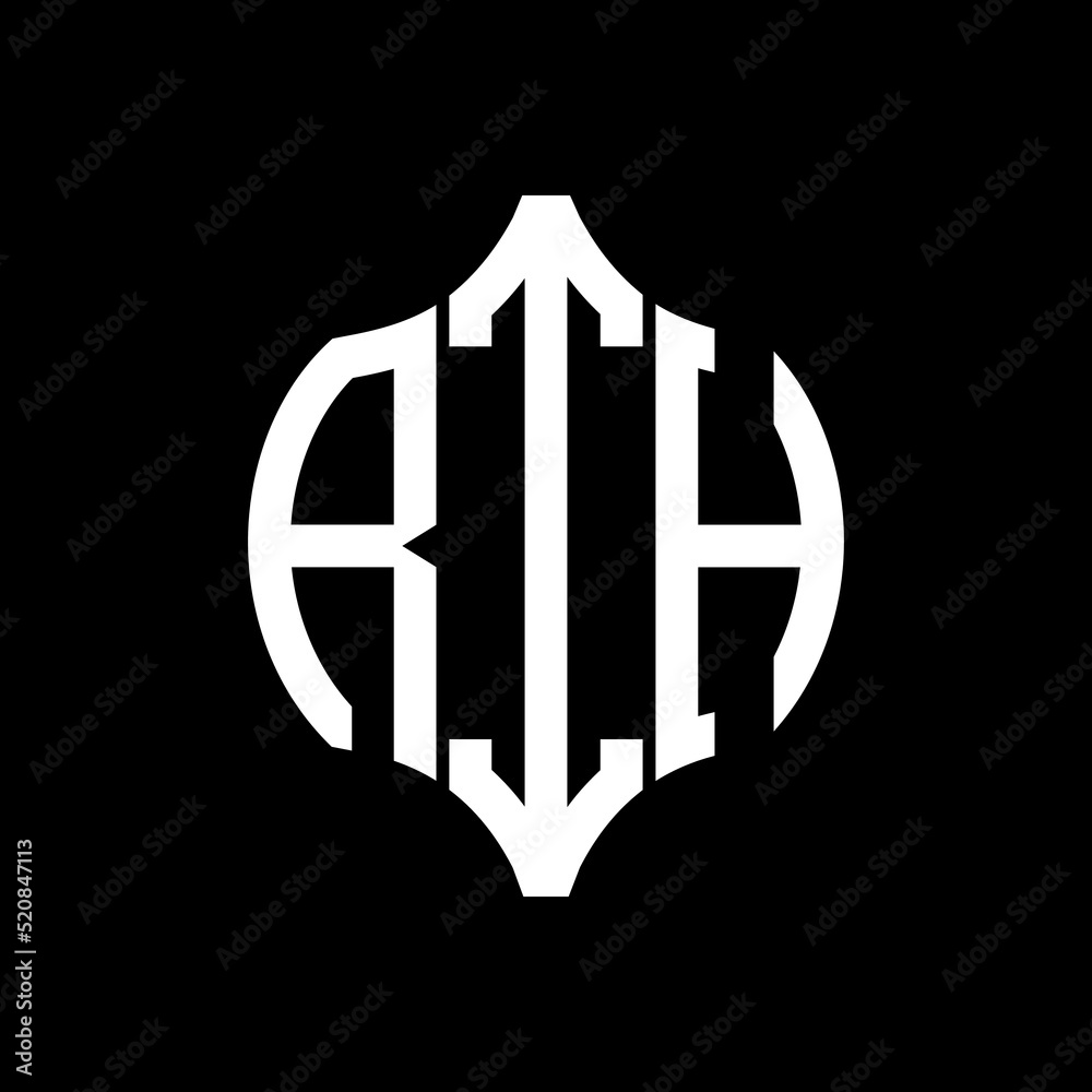 RIH letter logo. RIH best black background vector image. RIH Monogram ...
