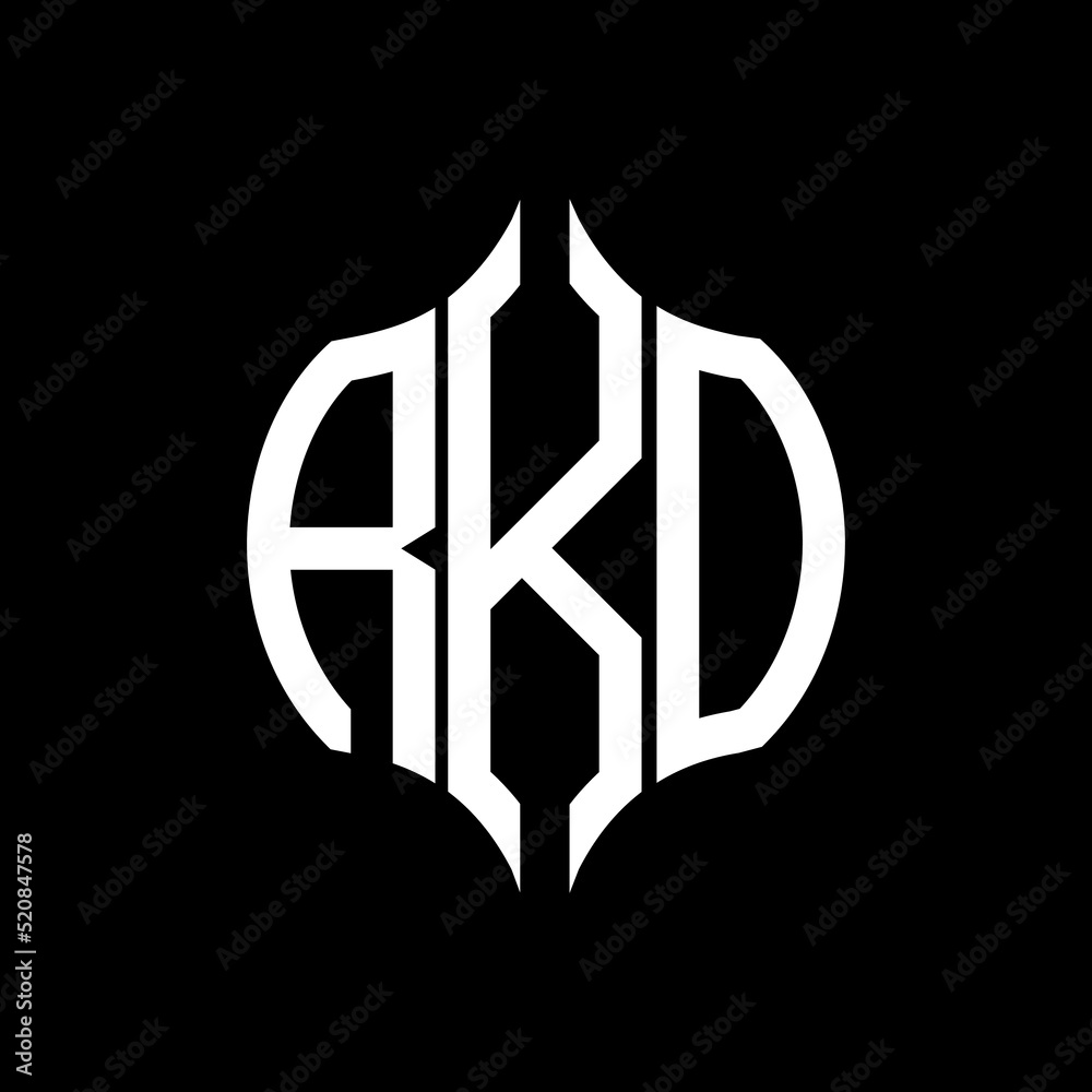 RKO letter logo. RKO best black background vector image. RKO Monogram ...