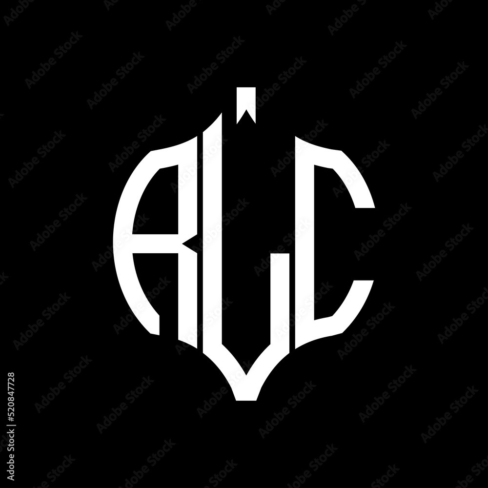 RLC letter logo. RLC best black background vector image. RLC Monogram ...