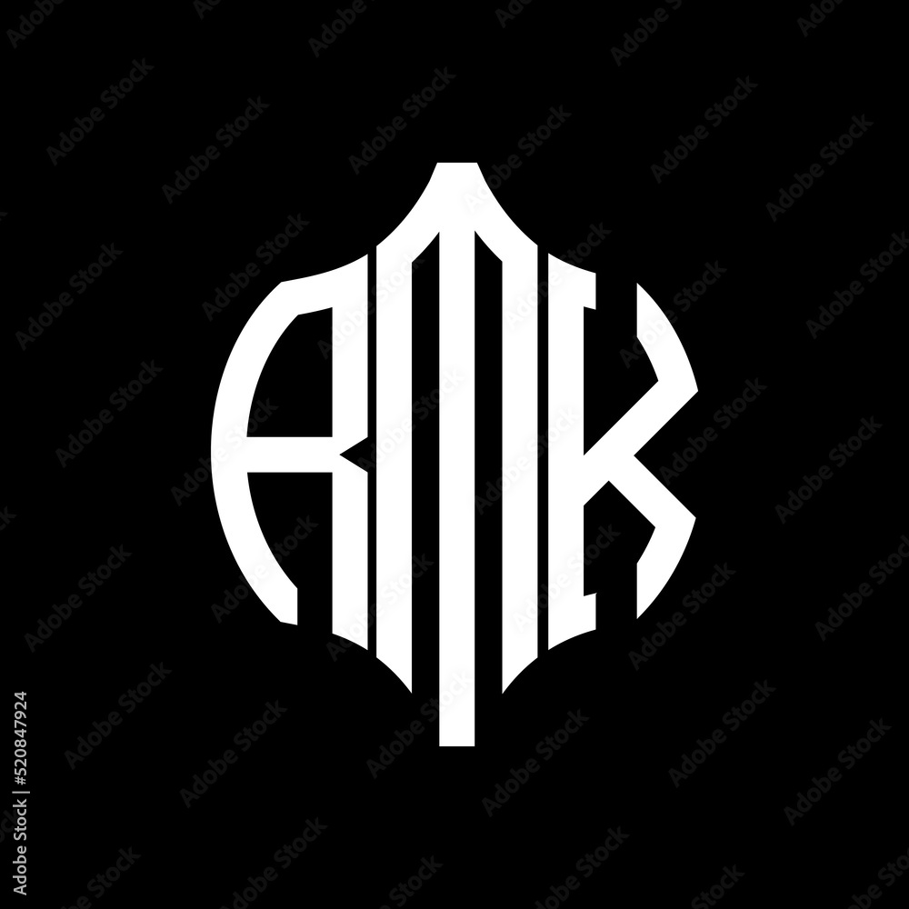 RMK letter logo. RMK best black background vector image. RMK Monogram ...