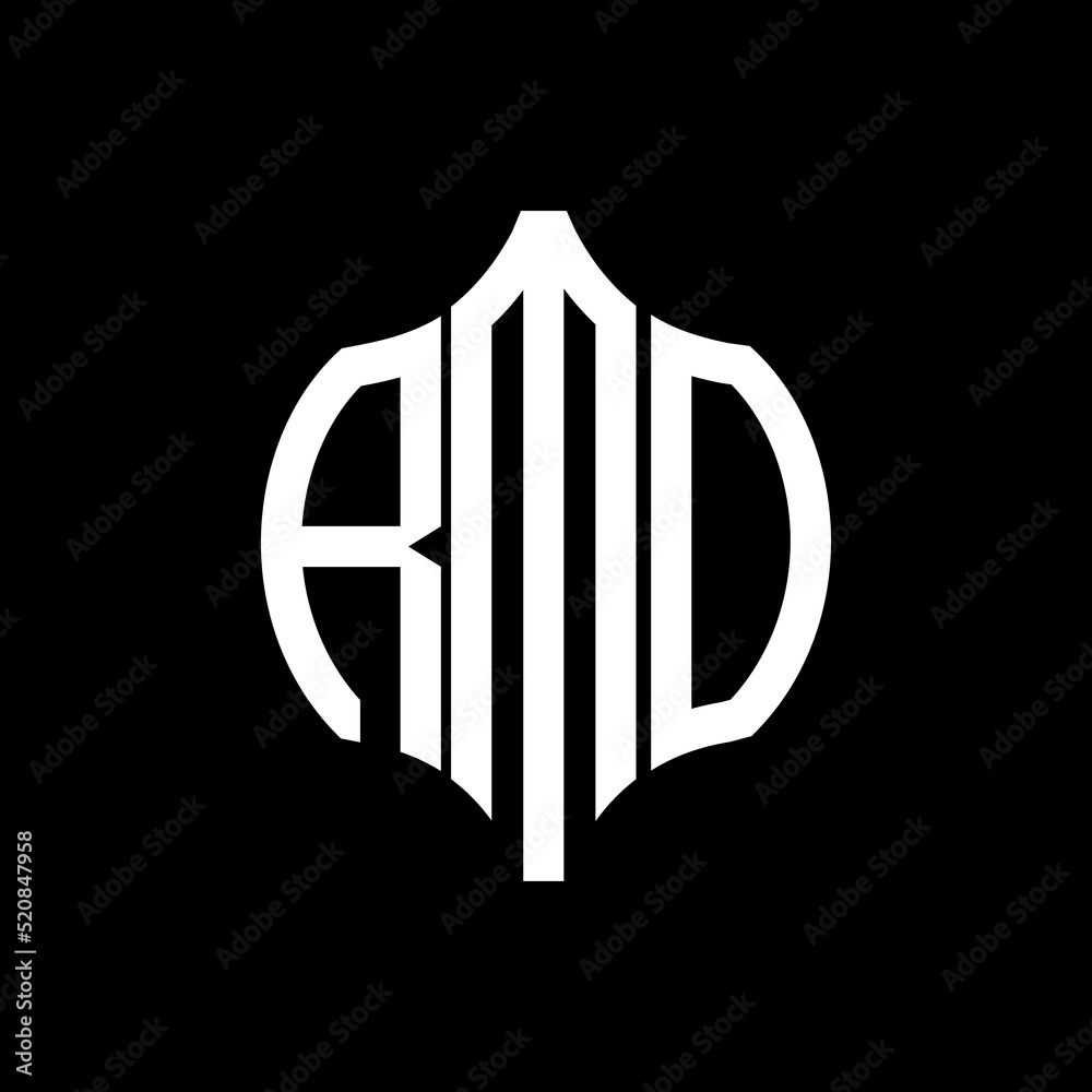 RMO letter logo. RMO best black background vector image. RMO Monogram ...