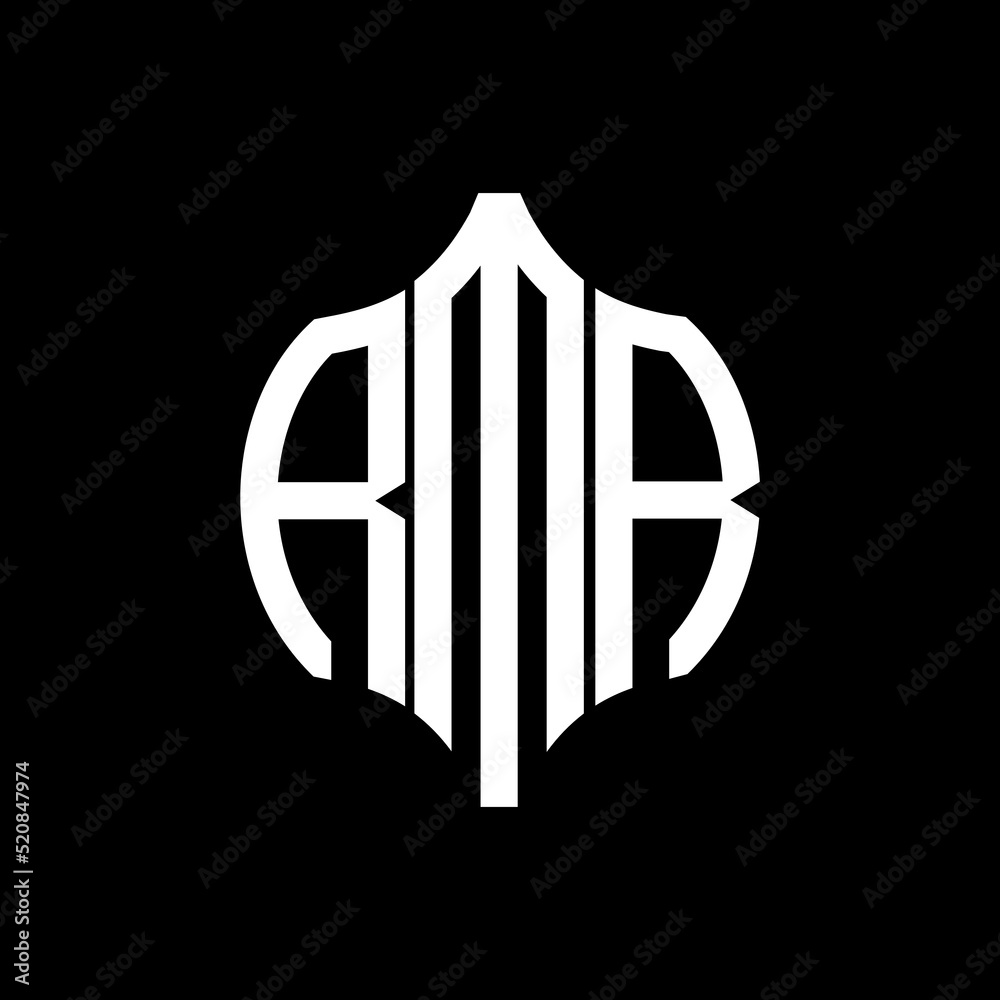 RMR letter logo. RMR best black background vector image. RMR Monogram ...
