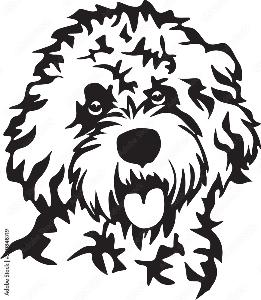 Cockapoo svg portrait vecor graphic art dog head cut file Cockapoo ...