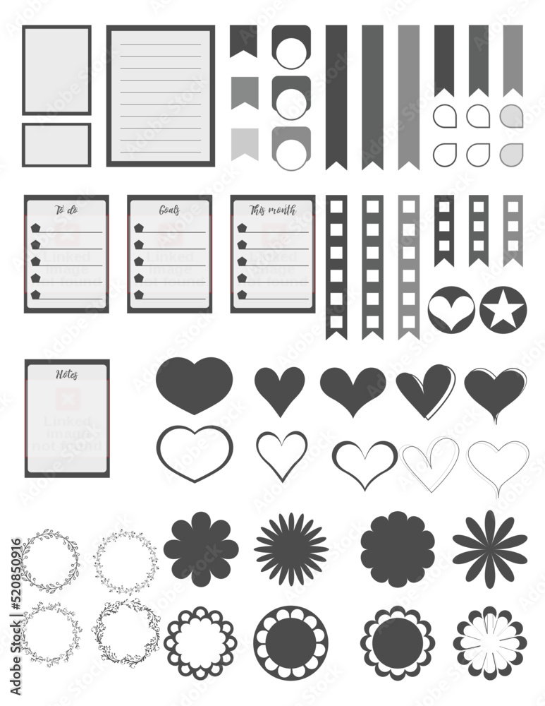 Daily, Weekly, and Monthly organizer template design pack. Cute planner ...