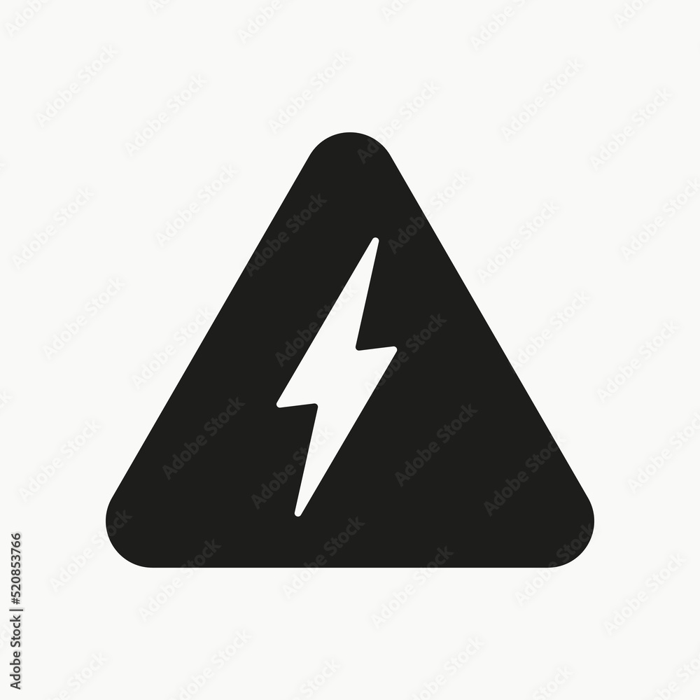 High voltage sign line icon. Danger, warning, electricity, dangerous ...
