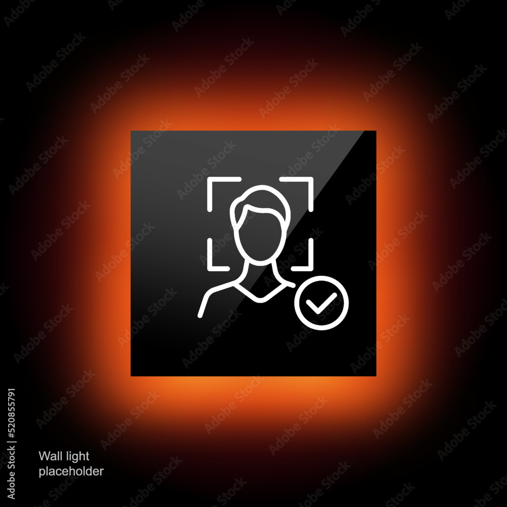Face ID line icon. Recognition, recognize, confirm, confirmation ...