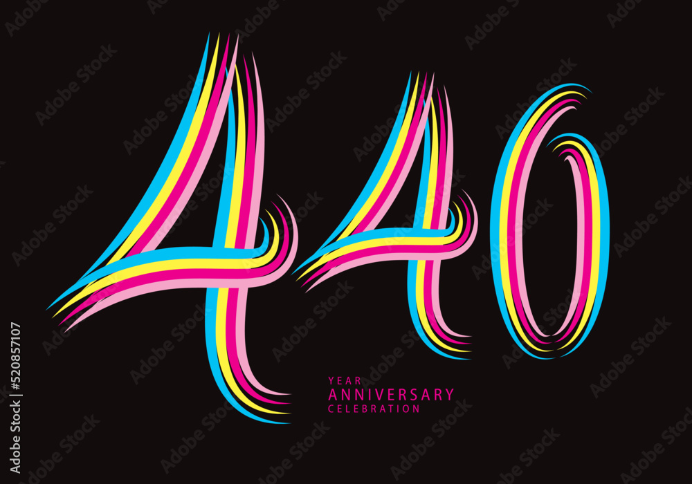 440 number design vector, graphic t shirt, 440 years anniversary ...