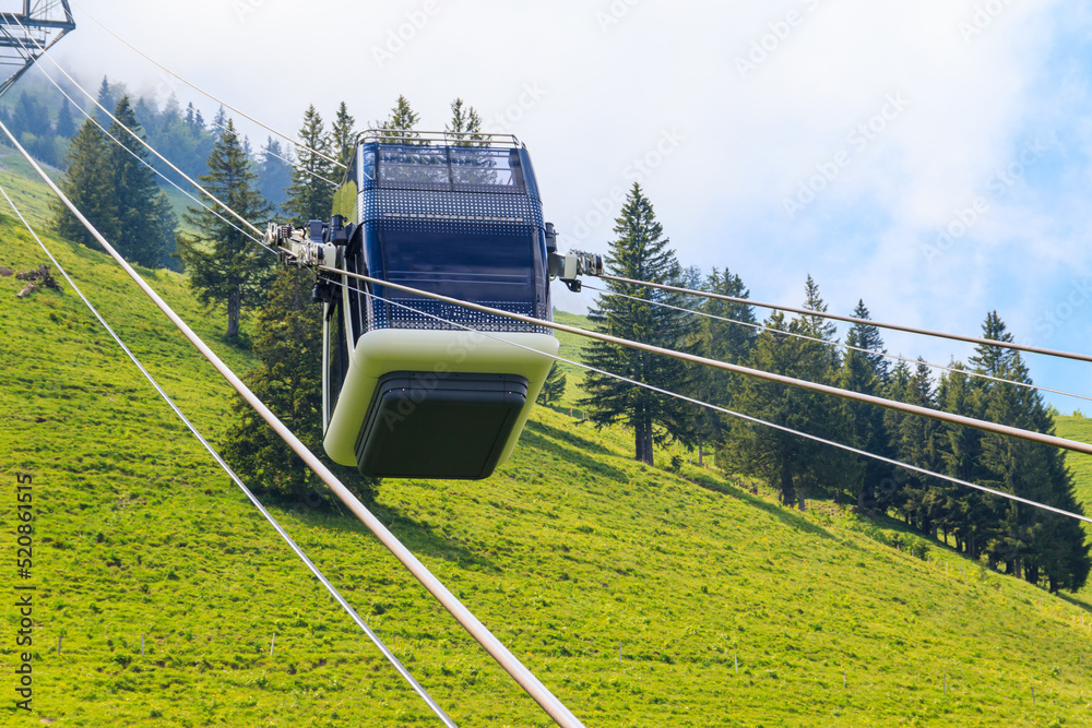 Gondola of Stanserhorn cabrio cable car to Stanserhorn mountain in ...