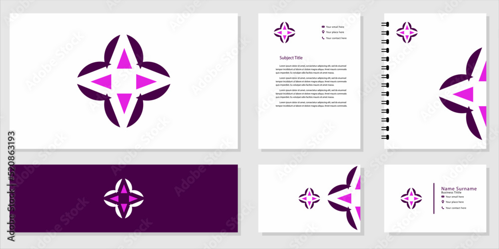 Modern letterhead and book business card logo design vector minimal ...