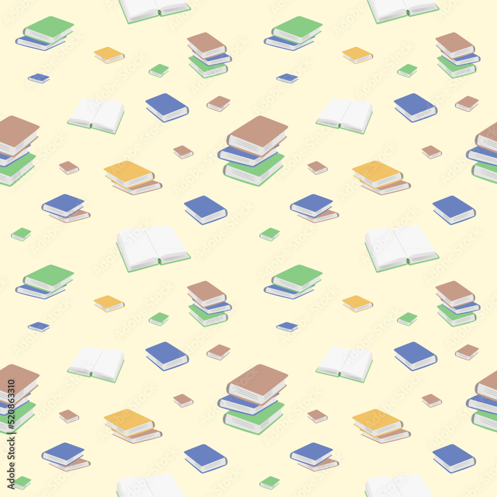 Seamless pattern of books on a white background. Education allpaper ...