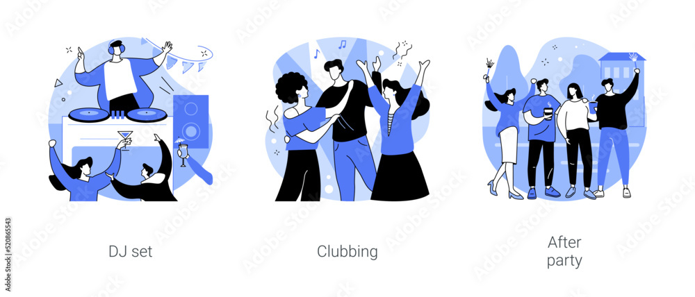 Hanging out in a nightclub isolated cartoon vector illustrations se ...