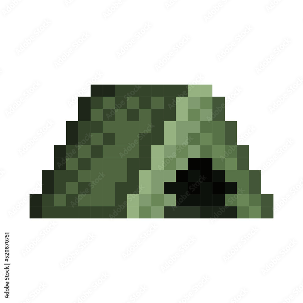 Tent pixel art. Vector illustration. Stock Vector | Adobe Stock